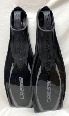 Cressi Unisex Reaction Pro FF Scuba Snorkel Fins Black Silver Size 8-9 ...