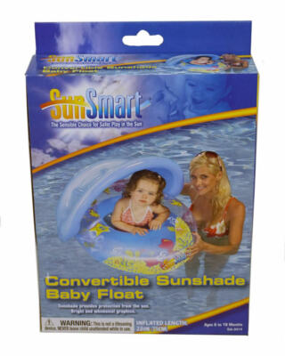 SunSmart Convertible Sun Shade Baby Float with 3 Ply Reinforced Vinyl ...