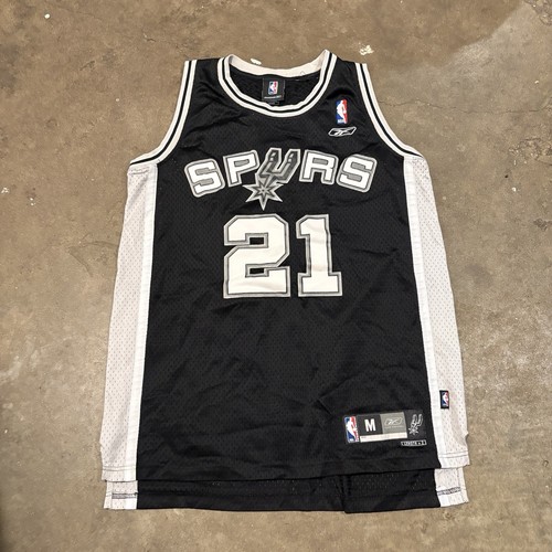 Vintage Reebok San Antonio Spurs Tim Duncan Jersey Pre Owned Black NBA ...