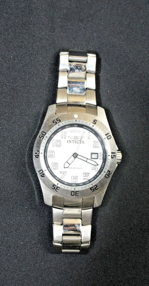 Invicta 5249 Men’s Stainless Steel Quartz Watch White Dial Date Diver ...