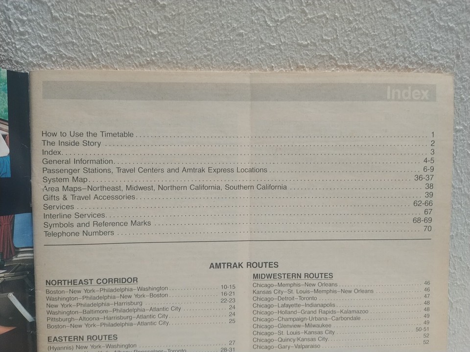 Amtrak National Train Timetables Oct 1989 - March 1990 Rail Schedule ...