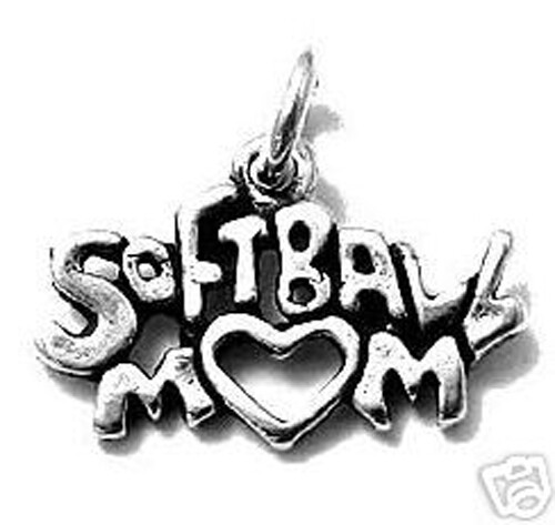 925 Sterling Silver Softball Mom Charm | eBay