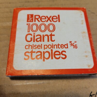 Vintage 1000ct Rexel Giant Chisel Point Staples 5/16" Ref661 New ...