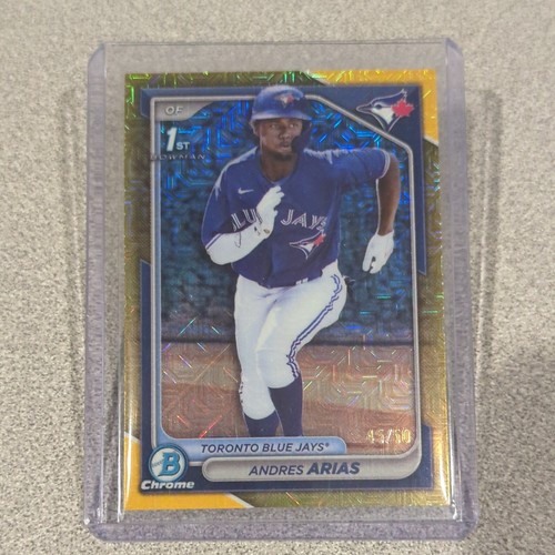 2024 Bowman Chrome Andres Arias Chrome Gold Refractor /50 Blue Jays BCP ...