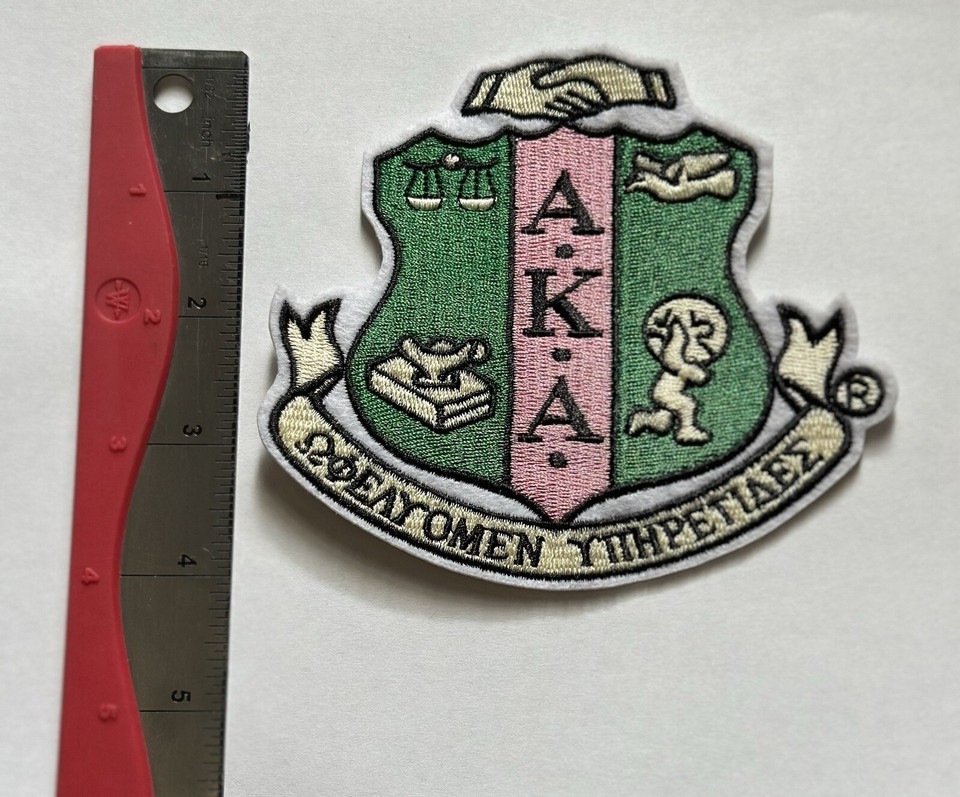 Alpha Kappa Alpha Iron Patch With White Outline- 4.25 Inch | eBay