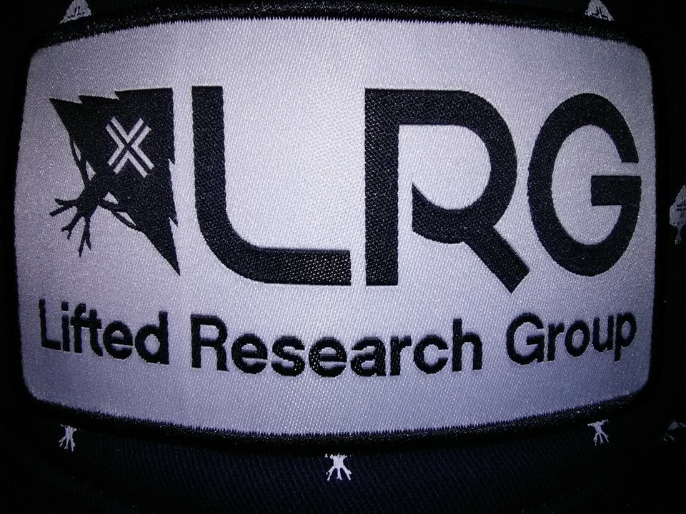 LRG LIFTED RESEARCH GROUP MONOGRAM PRINT BLOCK LOGO FIVE PANEL SNAPBACK ...