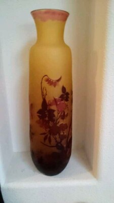 Authentic Antique Emile Galle Beautiful Glass Vase Signed . | eBay