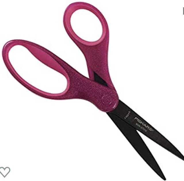 Fiskars Pink Glitter Scissors Comfort Grip Non Stick 7" Student ...