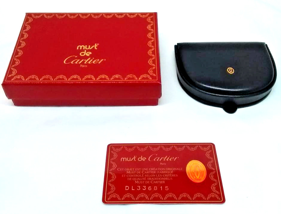 Cartier Logo Pasha de Cartier Black Leather Coin Purs… - Gem