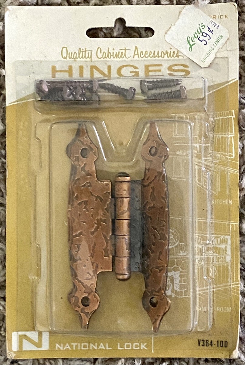 Nos Vintage Lot Of 10 Pair Cabinet Hinges Gold Antique