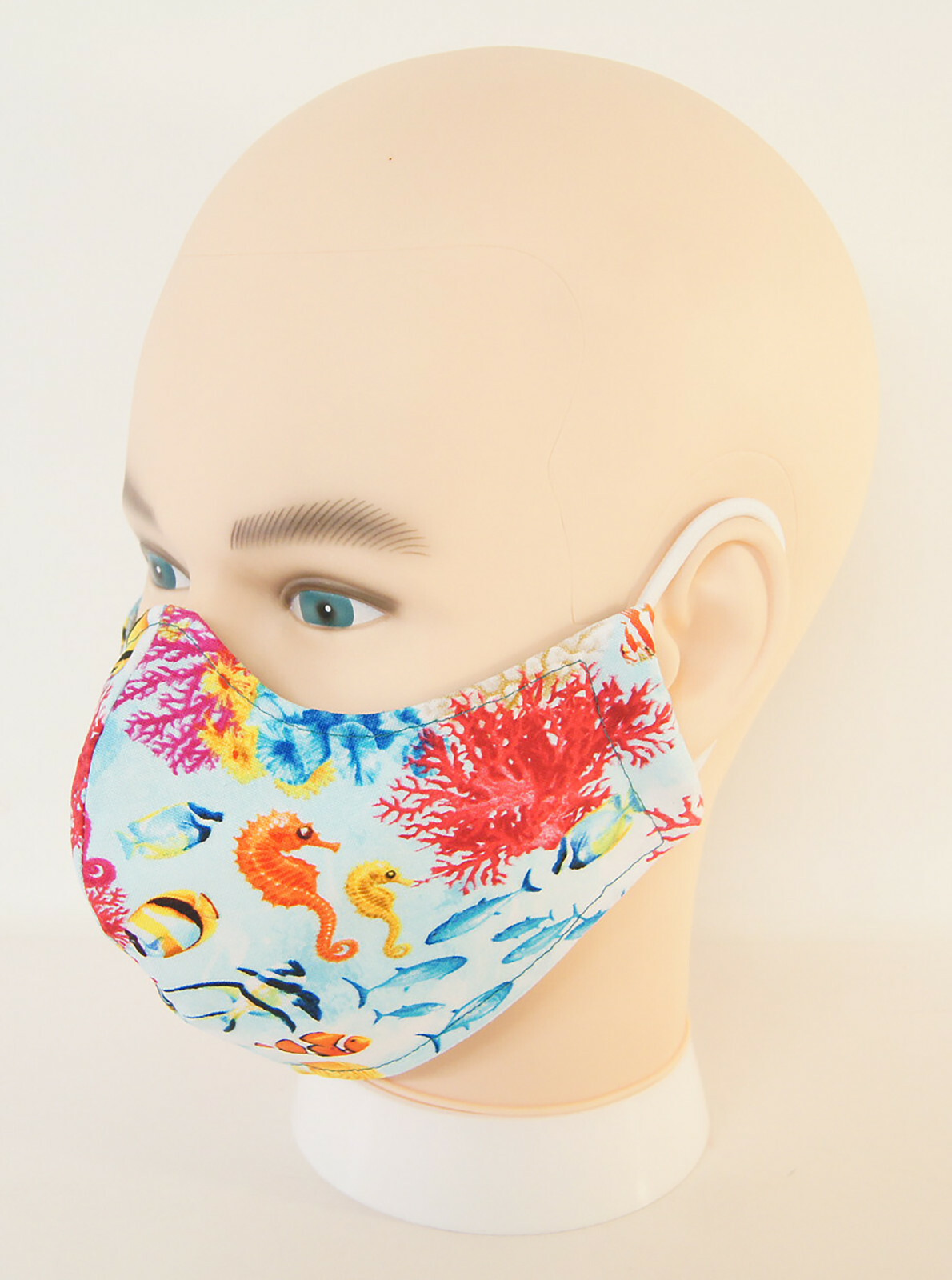 Sea and Ocean Themed Face Mask - Aquarium Layout Face Mask - Seahorses ...