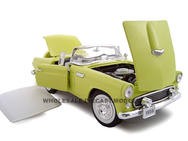 1956 FORD THUNDERBIRD YELLOW 1:24 DIECAST MODEL CAR BY UNIQUE REPLICAS ...