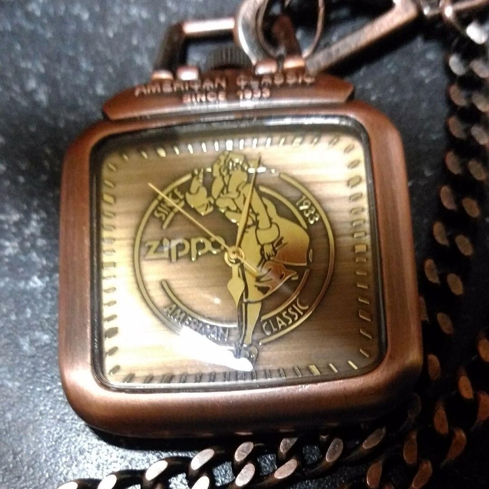 Zippo Vintage Pocket Watch Quartz Rare Retro Open Face Chain | eBay