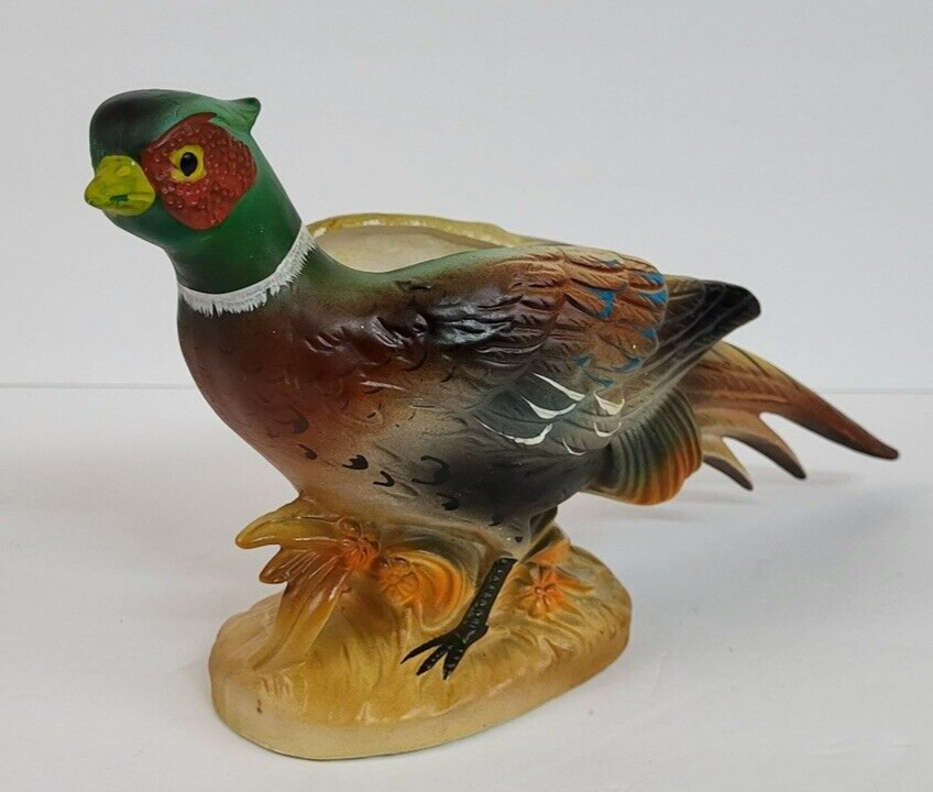Vintage Planter With Pheasants Vintage Multicolored Ceramic Pheasant