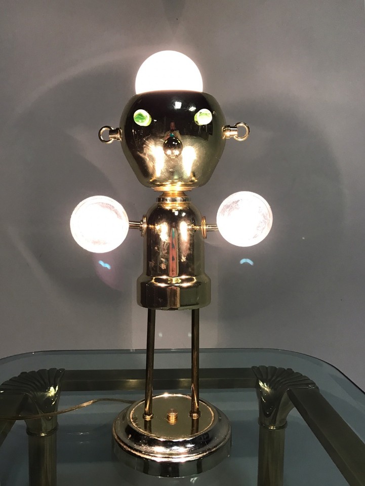 VINTAGE ROBOT LIGHT LAMP MID CENTURY MODERN TORINO SPACE UFO ATOMIC ...