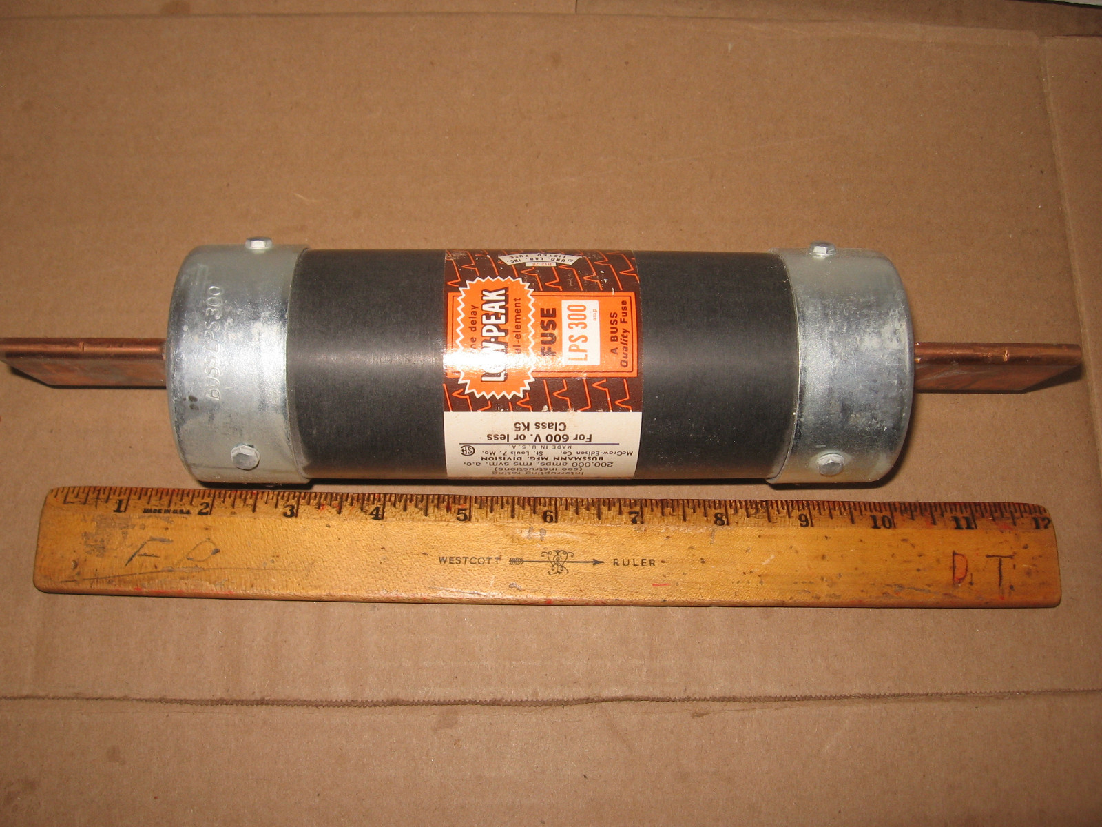 Bussmann LPS-300 Low-Peak Fuse Dual Element 300Amp 600Volt Class K5 ...