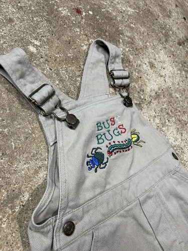 Vintage 90s Busy Bugs USA Kids Striped Overalls Toddler Size 2T Tan ...