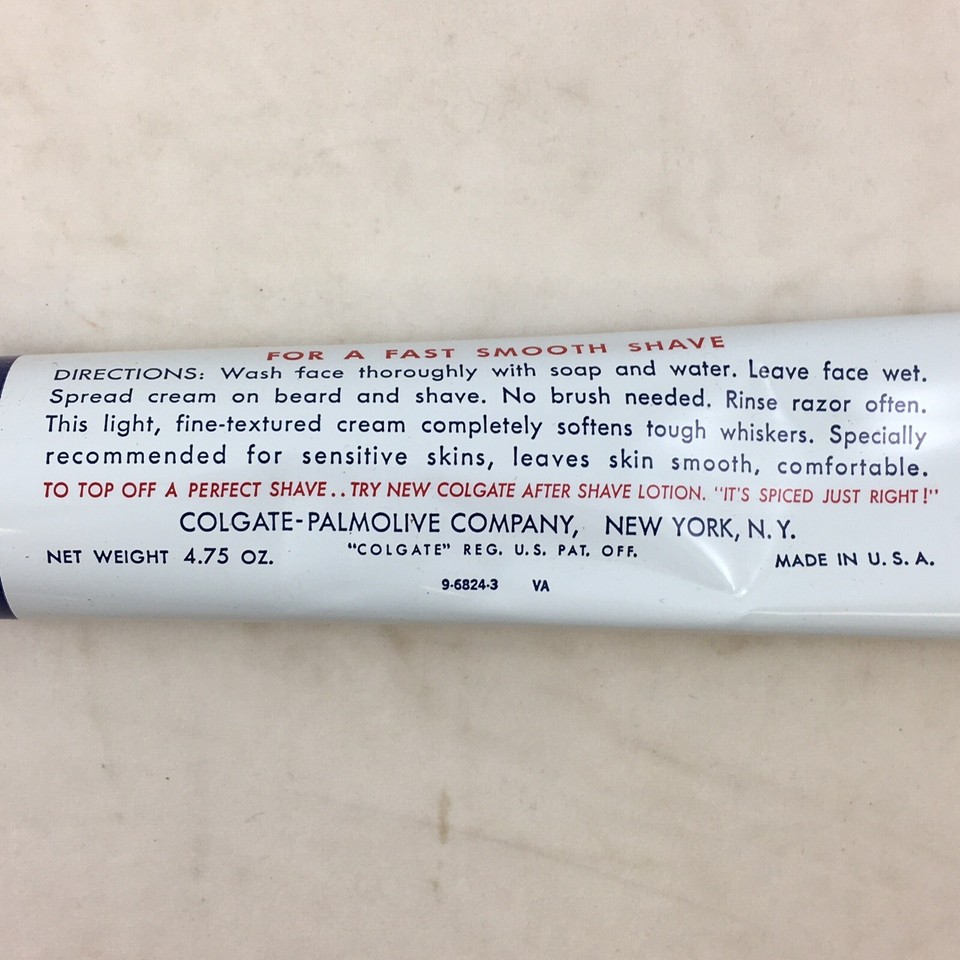 Vintage 1950's Colgate Brushless Shaving Cream New Old Stock Giant 4.75 ...