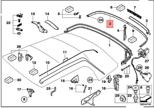 Genuine OEM Mini Cooper R52 2005 2006 - 2008 Convertible Top Moulding ...
