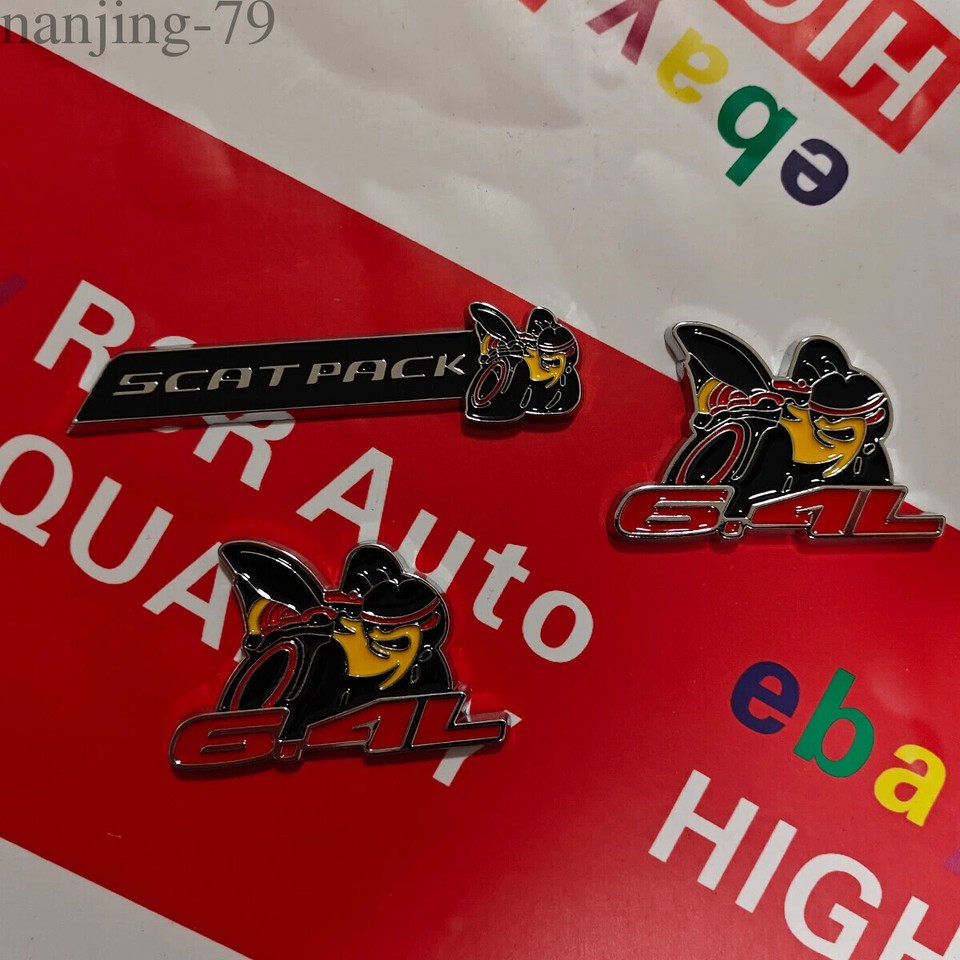 3X Fender & Rear Zinc Alloy 6.4L Super SCAT PACK Bee Emblem For ...