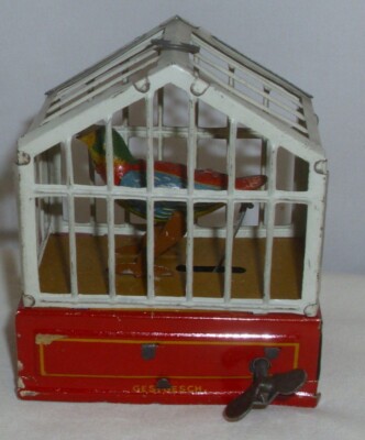 GES GESCH GERMAN SONG BIRD SINGING BIRD IN CAGE TIN WIND UP TOY | eBay