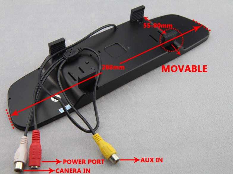 4.3" Car LCD Mirror Monitor with IR Waterproof Rear View Backup Reverse ...