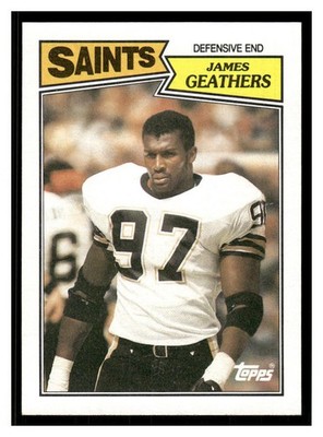 1987 Topps #282 James Geathers New Orleans Saints Football Card 34189 ...