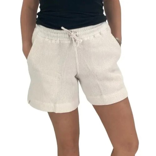 AYR Womens The Waffle Cone Short in Seashell Cream Ivory Pima Cotton ...