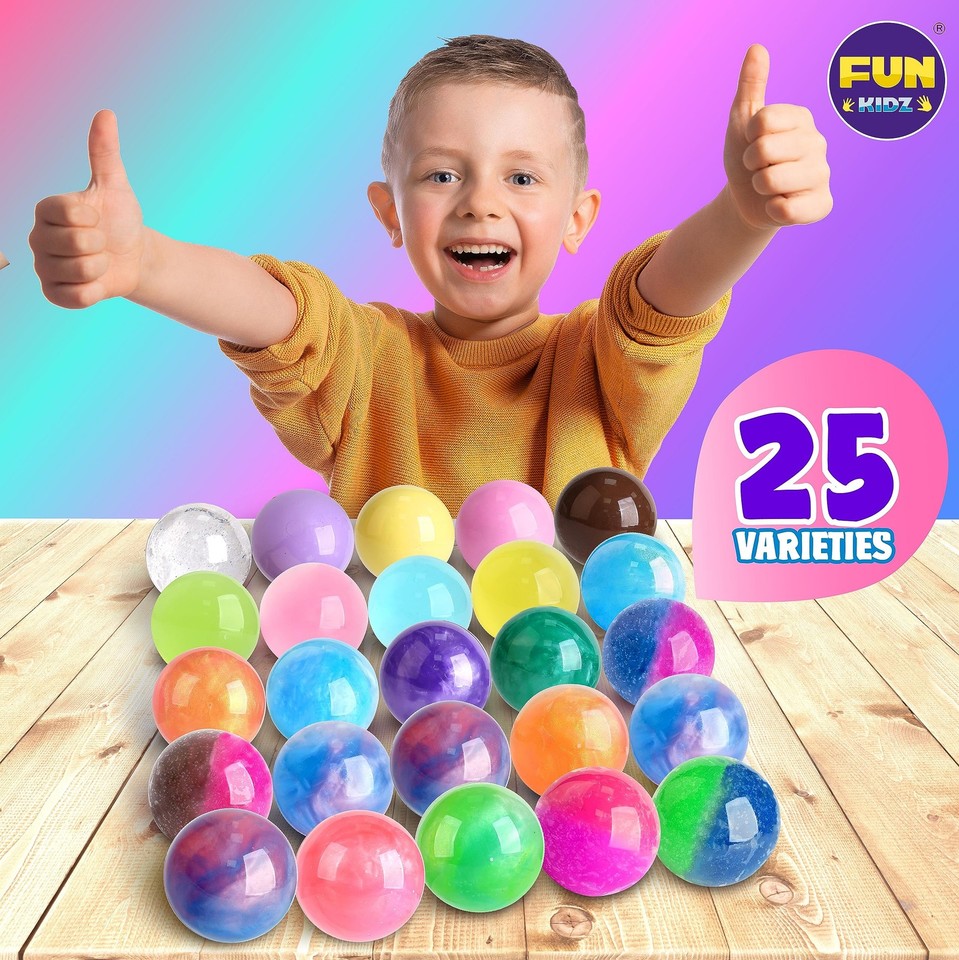 25 Variety Slime Balls Party Favors for Kids FunKidz Bulk Premade Slime ...