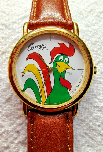 Kellogg's Corny Corn Flakes Watch 33mm Gold Tone Leather Strap | eBay