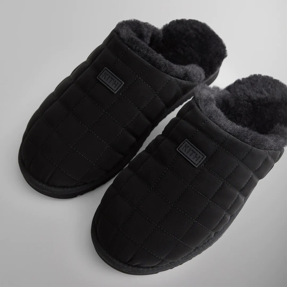 Kith Kithmas Puffed Classic Logo Slippers Black EU Men's Sizes 44-46 ...