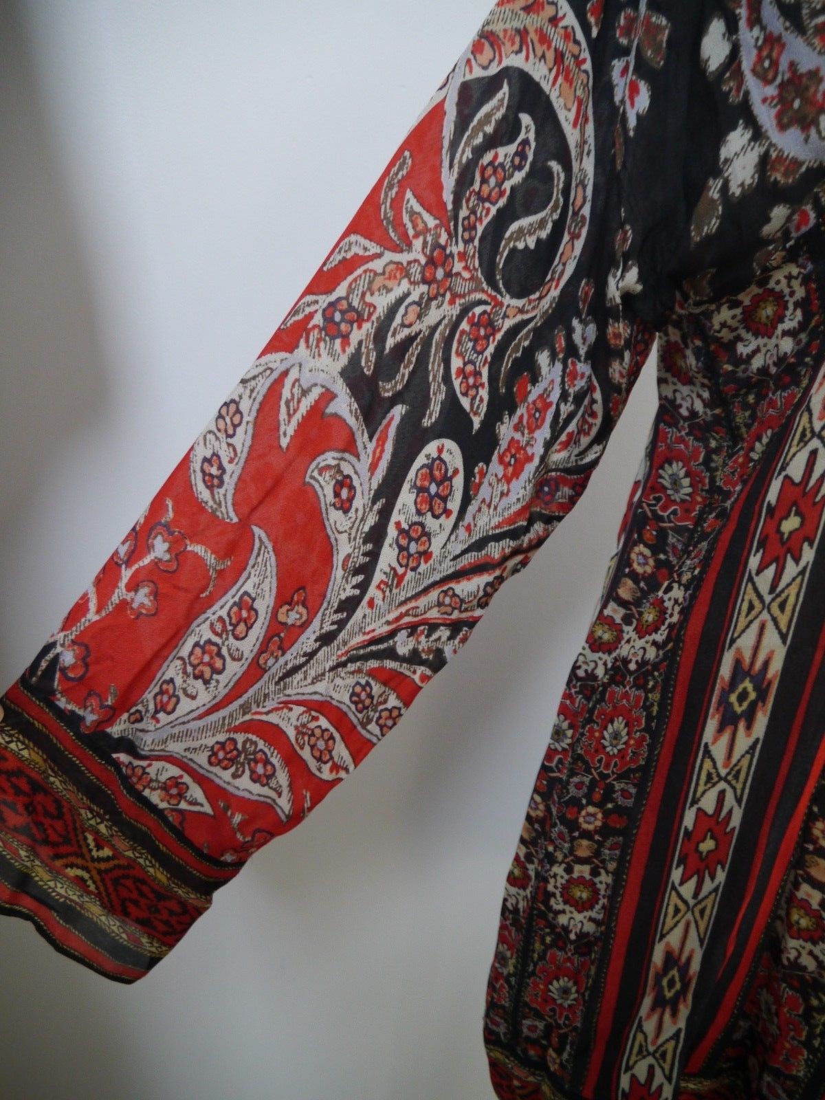 ISABEL MARANT ETOILE black red print long tunic top b… - Gem