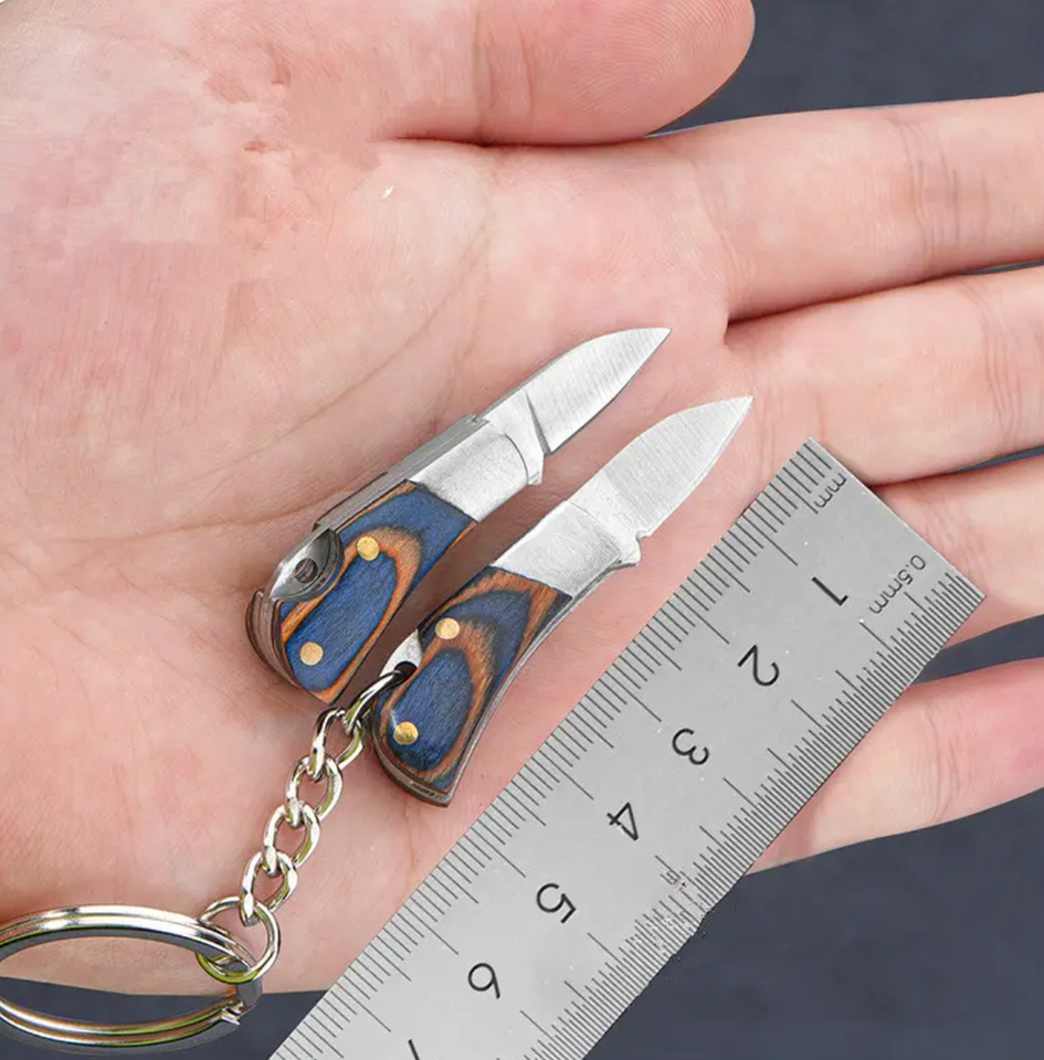 Portable Mini Pocket Knife Keychain Wood Handle | eBay