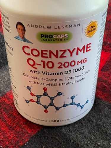 Andrew Lessman CoEnzyme Q-10 200 MG with D3 1000 IU 500 Capsules Exp 02 ...
