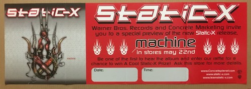 STATIC X Rare 2001 PREVIEW PARTY PROMO POSTER BANNER for Machines CD ...