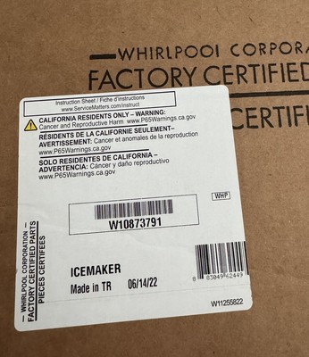 Genuine Whirlpool Ice Maker Assembly W10873791 | eBay