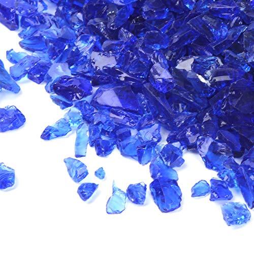 Blue Fire Pit Glass Beads Premium Fireplace Cashew Reflective Drops ...