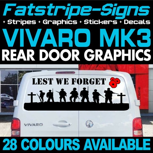 to fit VAUXHALL VIVARO MK3 LEST WE FORGET ARMY UK STICKERS GRAPHICS ...