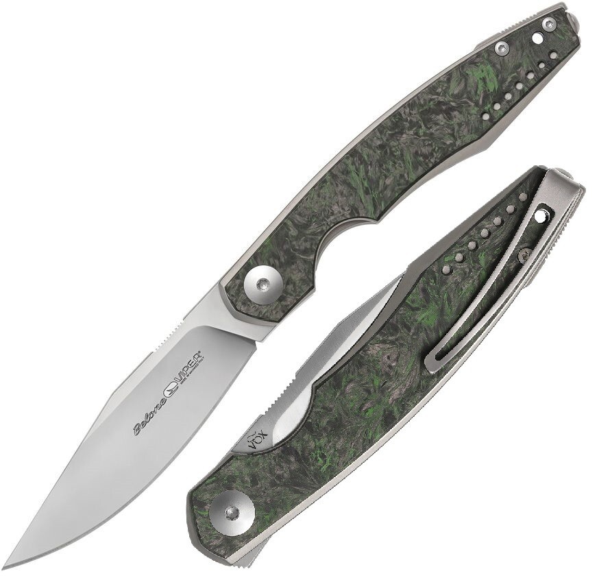 Viper Belone Folding Knife 3.25" Bohler M390 Steel Blade Carbon Fiber ...