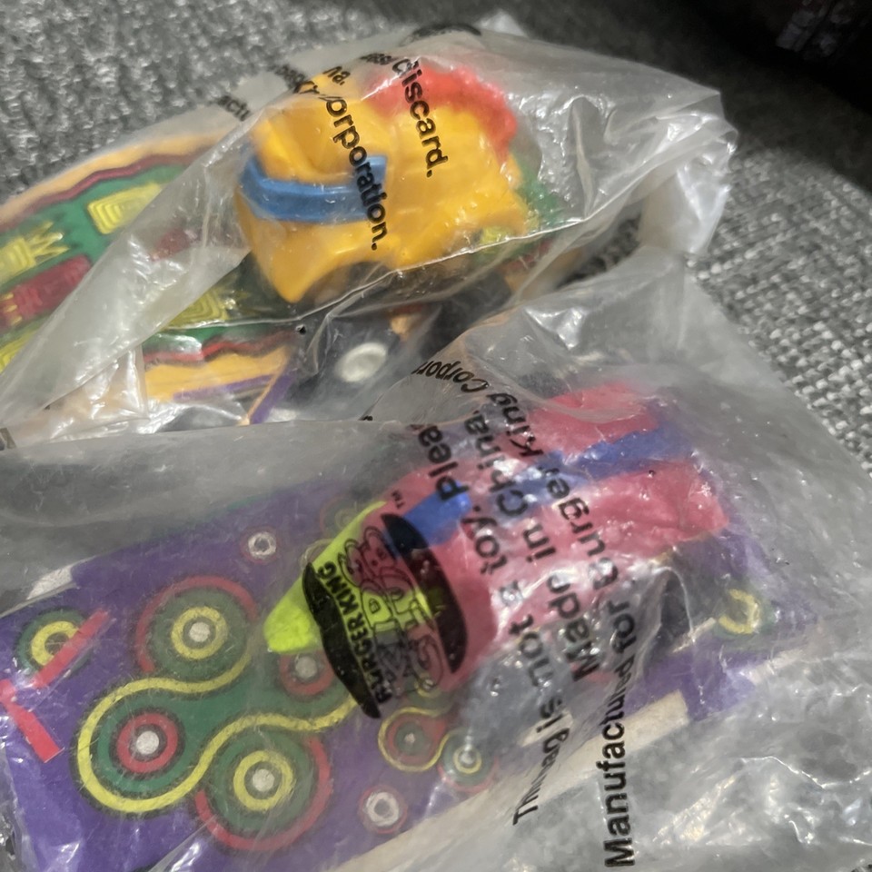 Burger King 1994 Vintage Dino Crawlers Lot of 2 Red and Yellow New ...