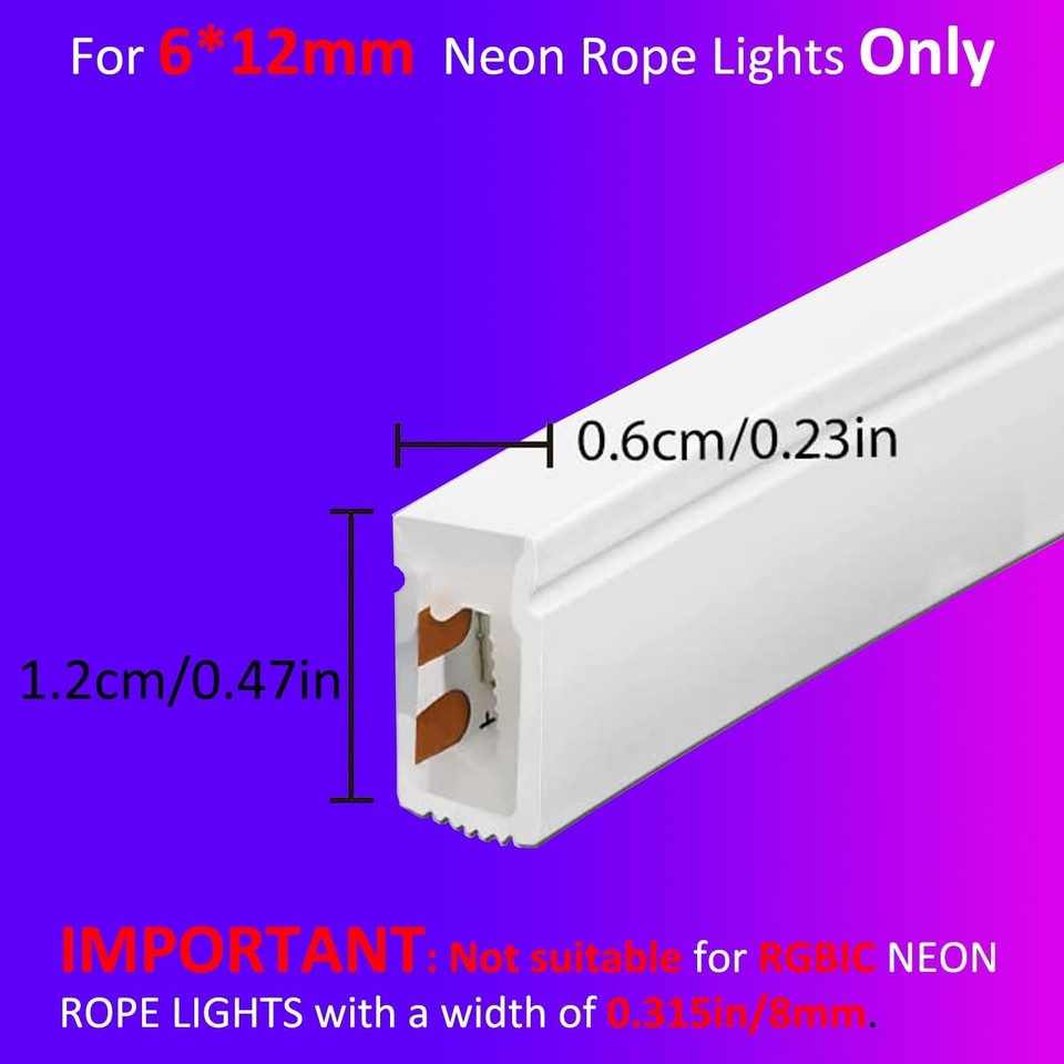 Neon Rope Light Mounting Brackets, 50PCS Neon Lights Install Fixing ...