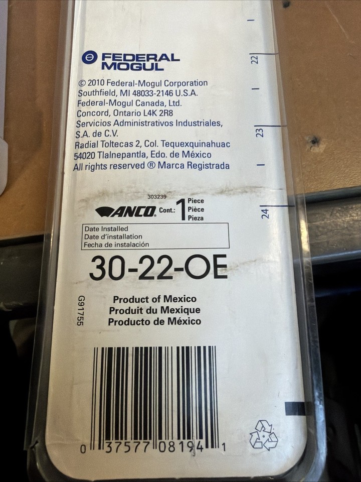 Anco 22 Inch Windshield Wiper winter Blade Anco 30-22-OE, Nos New In ...