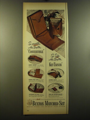 1950 Buxton Convertible Wallet and Key-Tainer Ad - So versatile | eBay