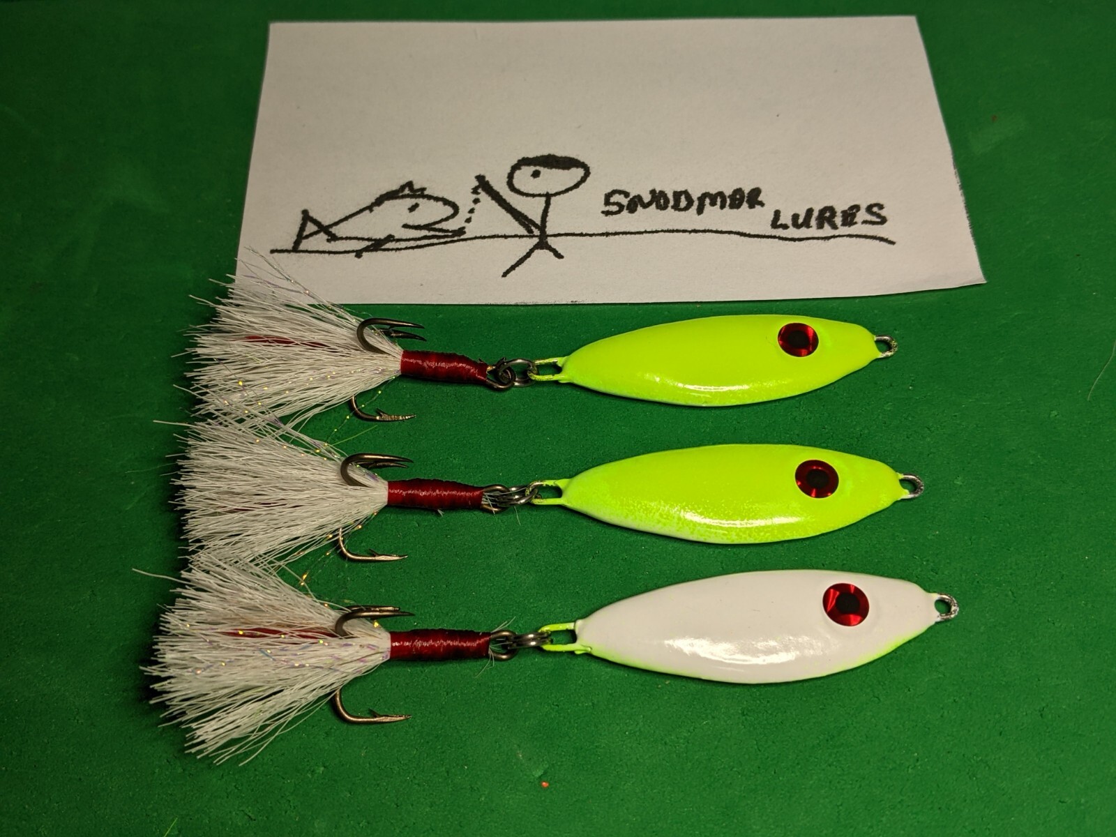 3 - 3/4 oz SHAD Fishing Casting Jigging Slab Lead Spoons Lure white ...