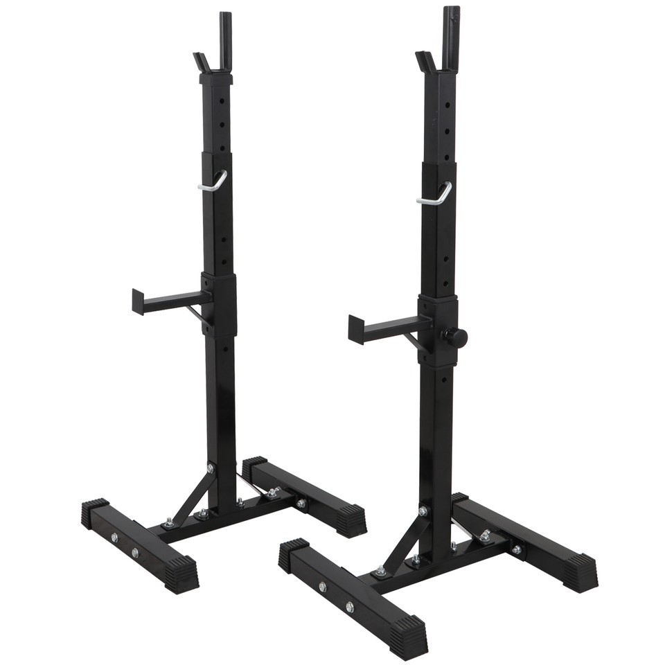 2PCS Squat Rack Adjustable 40"-66" Dumbbell Barbell Rack Bench Stand ...