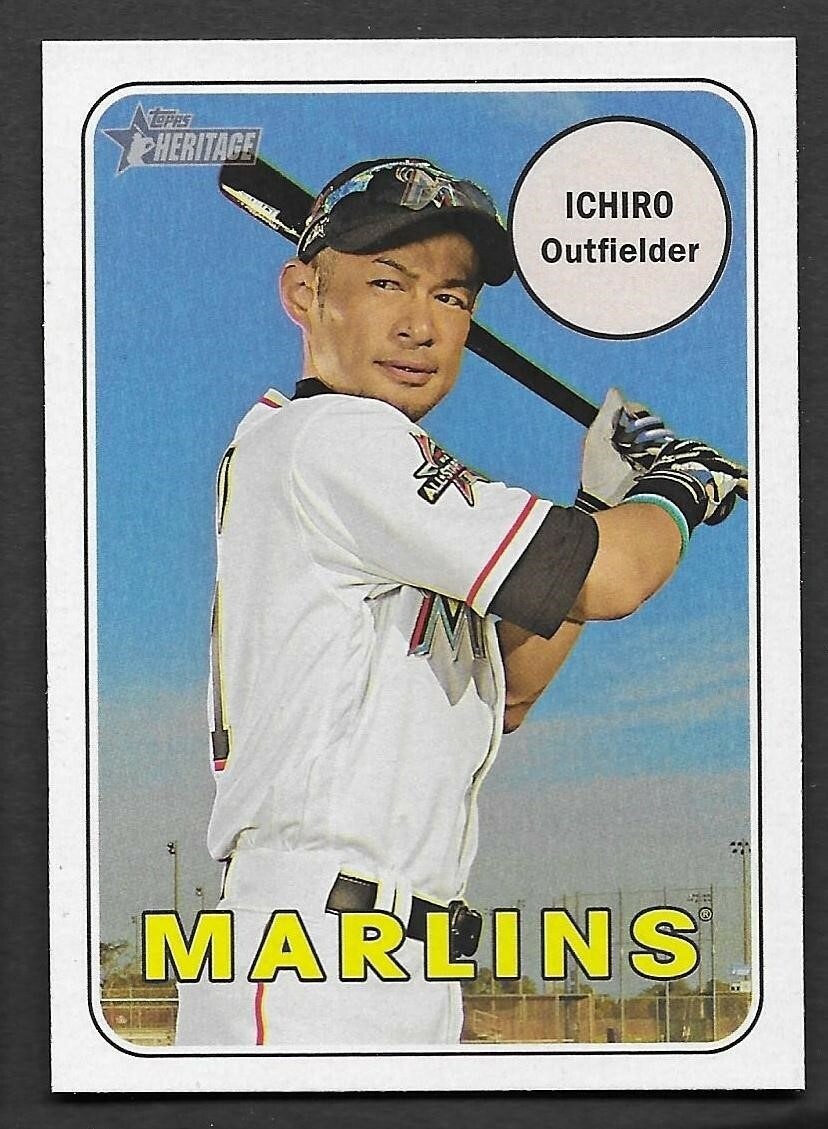 2018 Topps Heritage #300 Ichiro Miami Marlins HOF | eBay