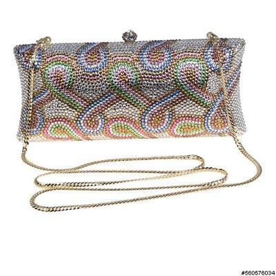 WOMEN'S MULTI-COLORED RHINESTONE HARD SHELL CLUTCH #560576-034 | eBay
