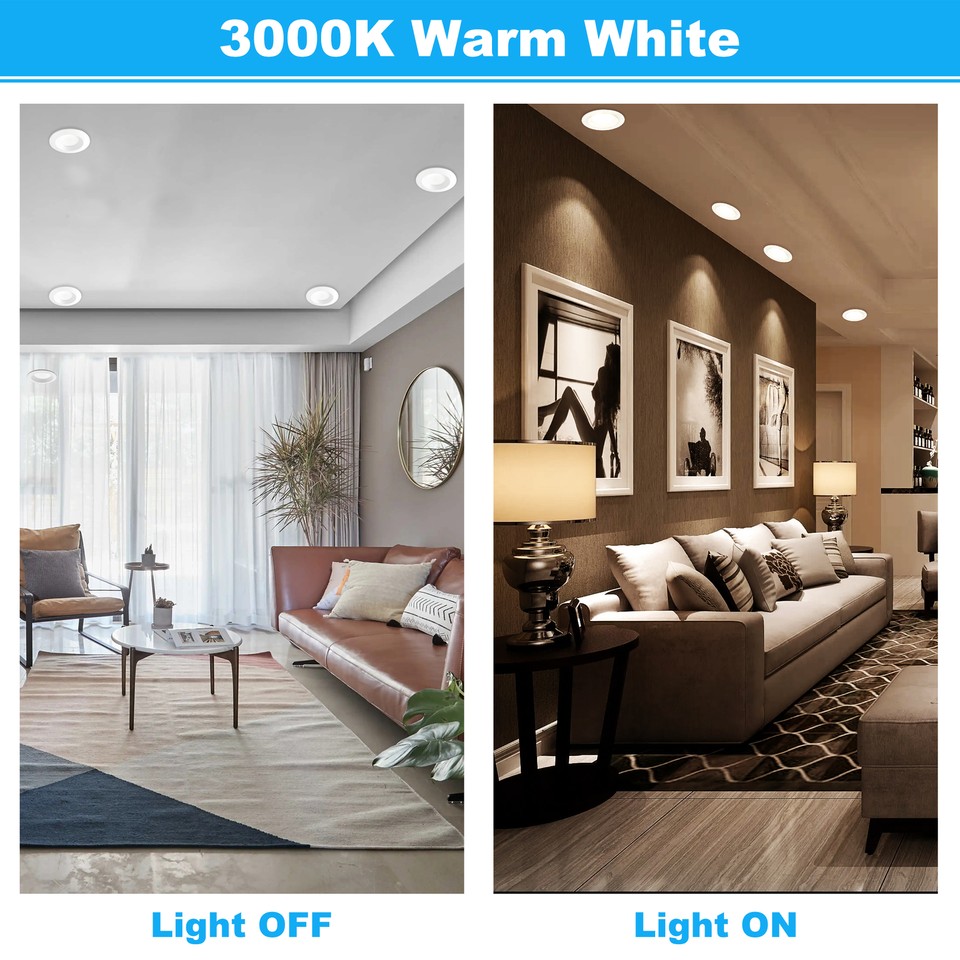 6Pack/12Pack 6 inch LED Can Lights Dimmable Recessed Retrofit Down ...