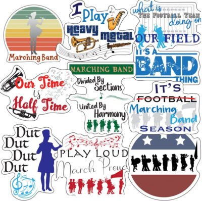 Marching Band Stickers, Ten Vinyl Stickers Supporting Marching Band ...