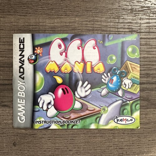 Egg Mania EggMania Nintendo Gameboy Advance Instruction Manual Only | eBay